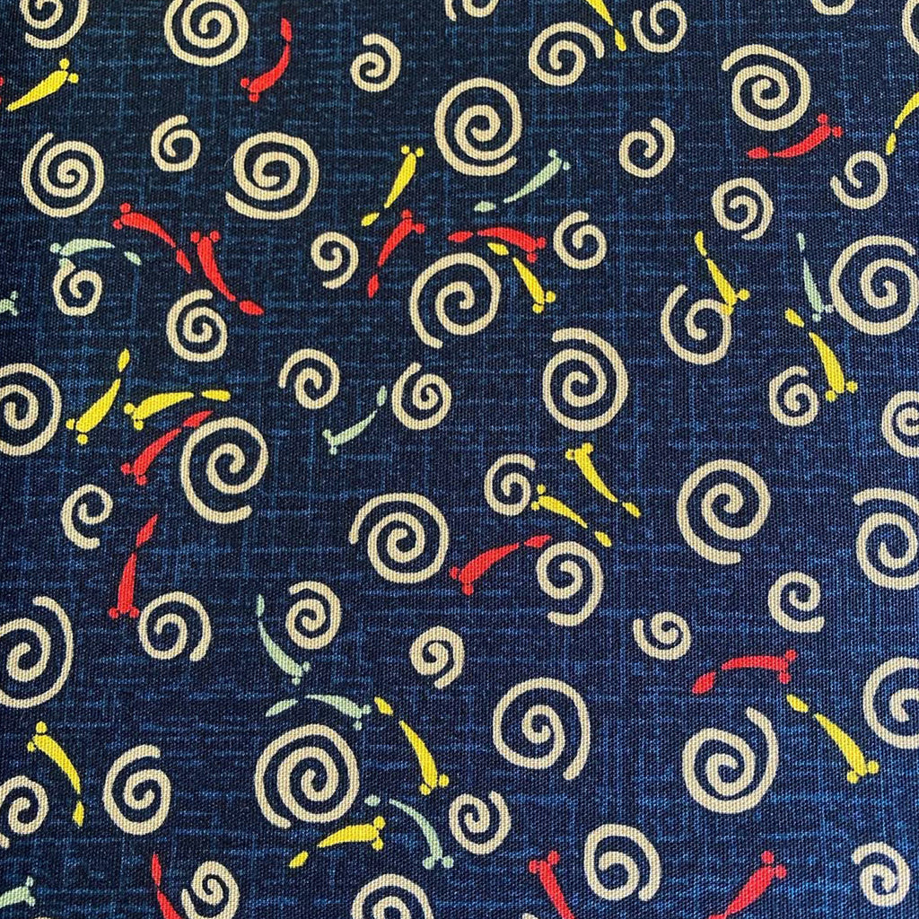 [Fabric Sample] Medaka Fish Uzumaki Spiral Cotton Dobby | Kokka Fabrics