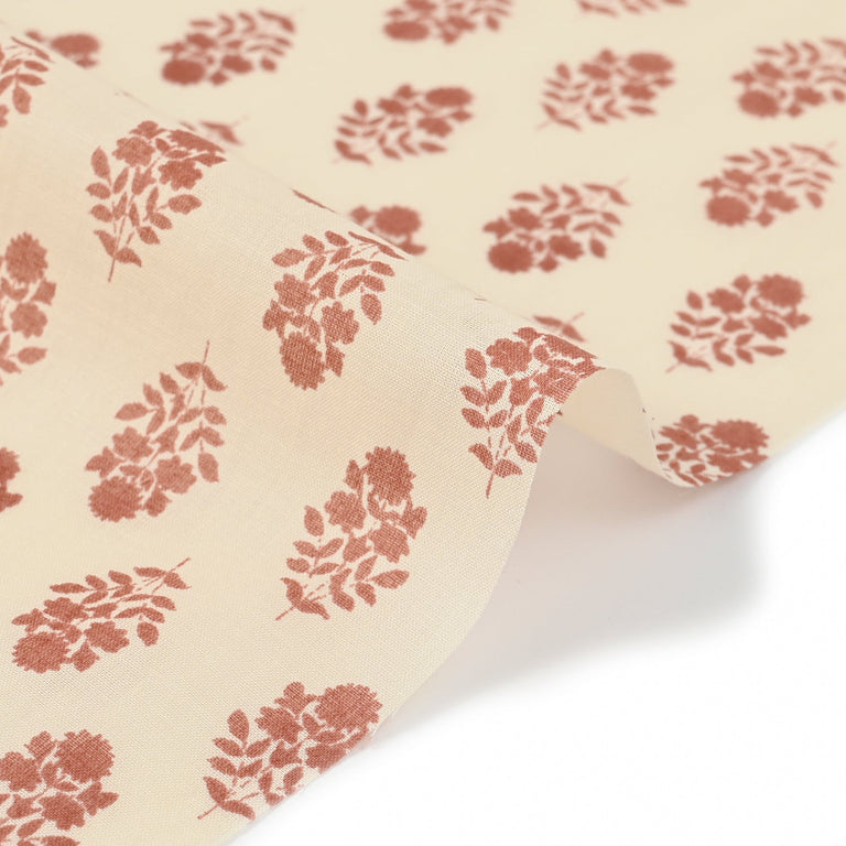 Vintage Floral Silhouette Cotton Lawn | Kokka Fabrics